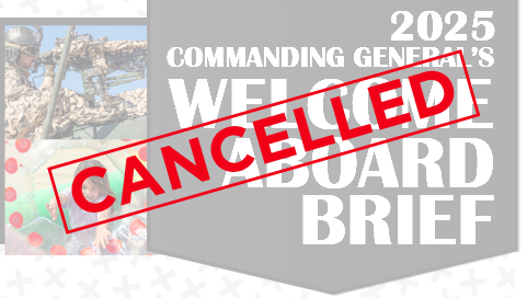 MCCS 2025 Commanding General's Welcome Aboard Brief